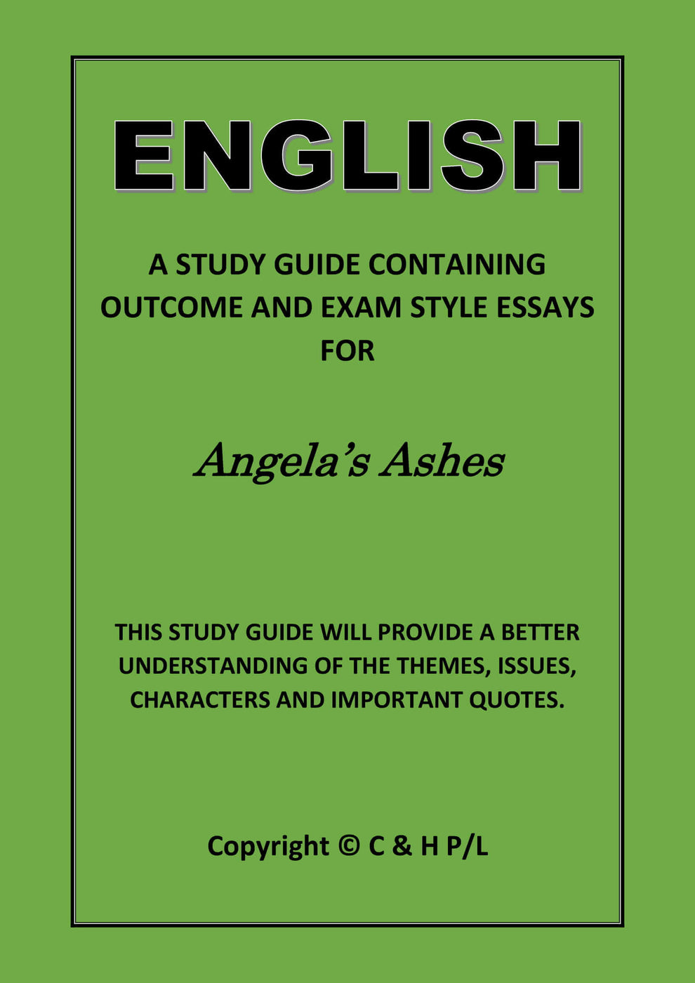 Angela's Ashes (SSRC) – Student Success Resource Centre