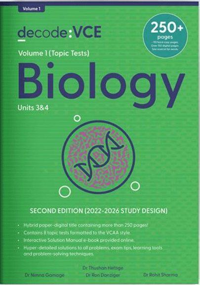 DeCode VCE Biology units 3&4 Topic Test – StudentSuccessResourceCentre