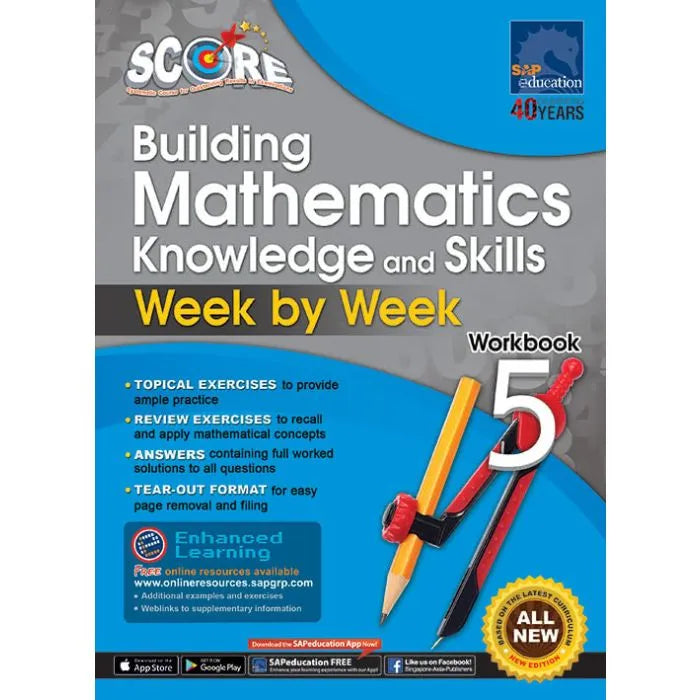 SCORE Building Mathematics Knowledge & Skills Week by Week Workbook 5 ...